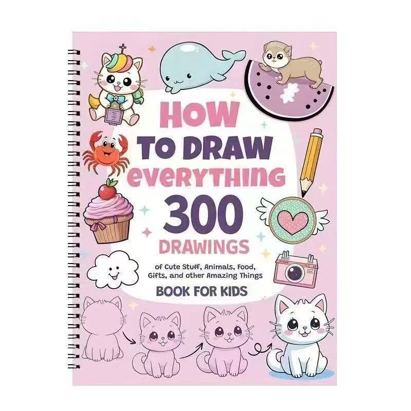 A4 Geetoy 110 Pages 300 Pattern Painting Book Cute Cartoon Coloring ...