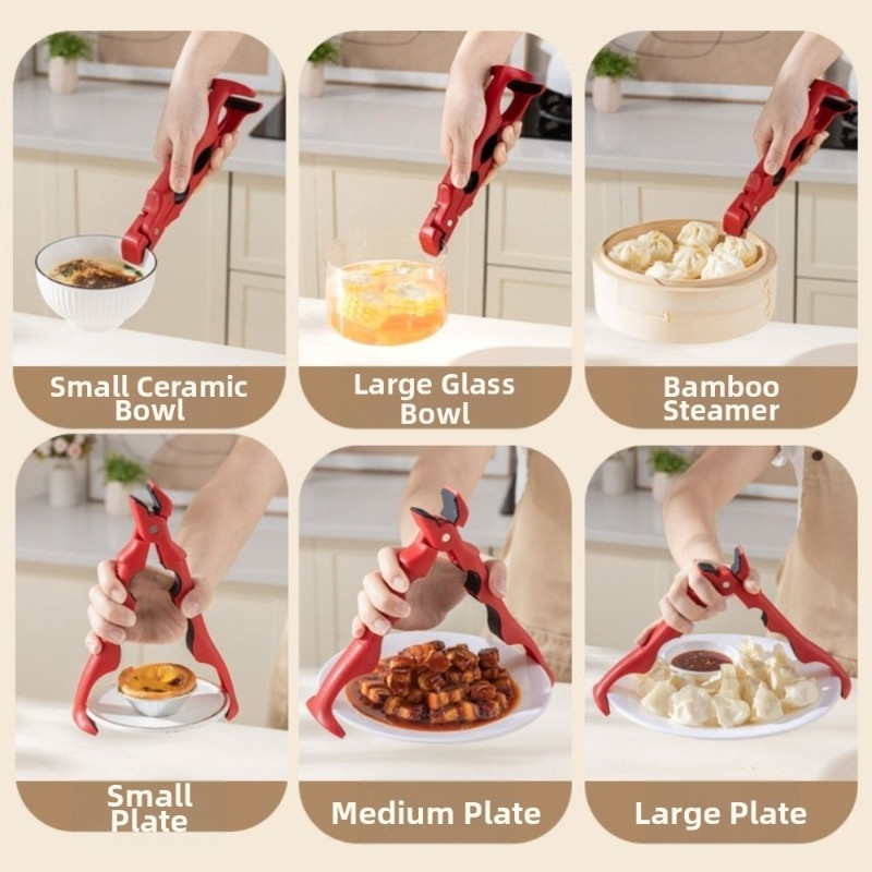 Steam Shield Bowl Clip - Heat Proof Silicone Tongs with Non-Slip Grip ...