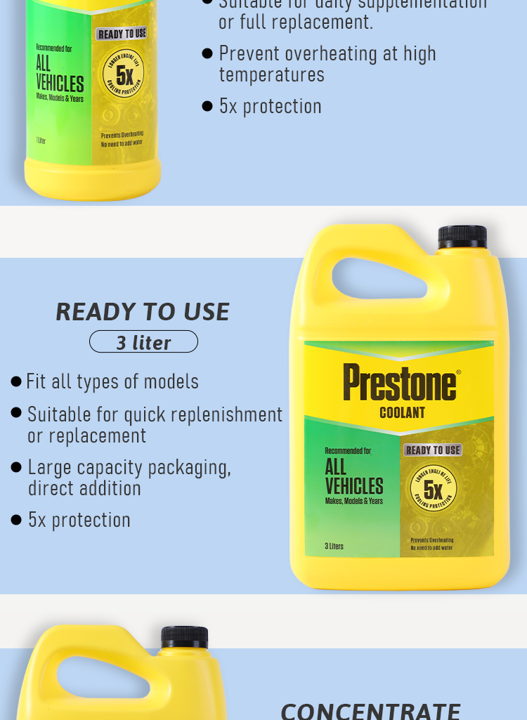 Prestone Coolant Ready to Use 1L-3Liter For Car Radiator Motorcycle ...
