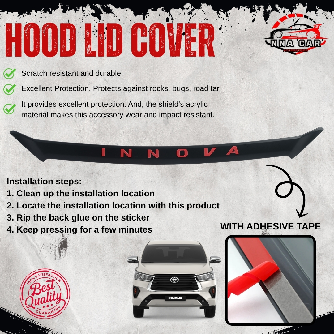 TOYOTA INNOVA 2016-2024 Bonnet Guard/Hood Lid Cover/ Hood Lip Trim ...