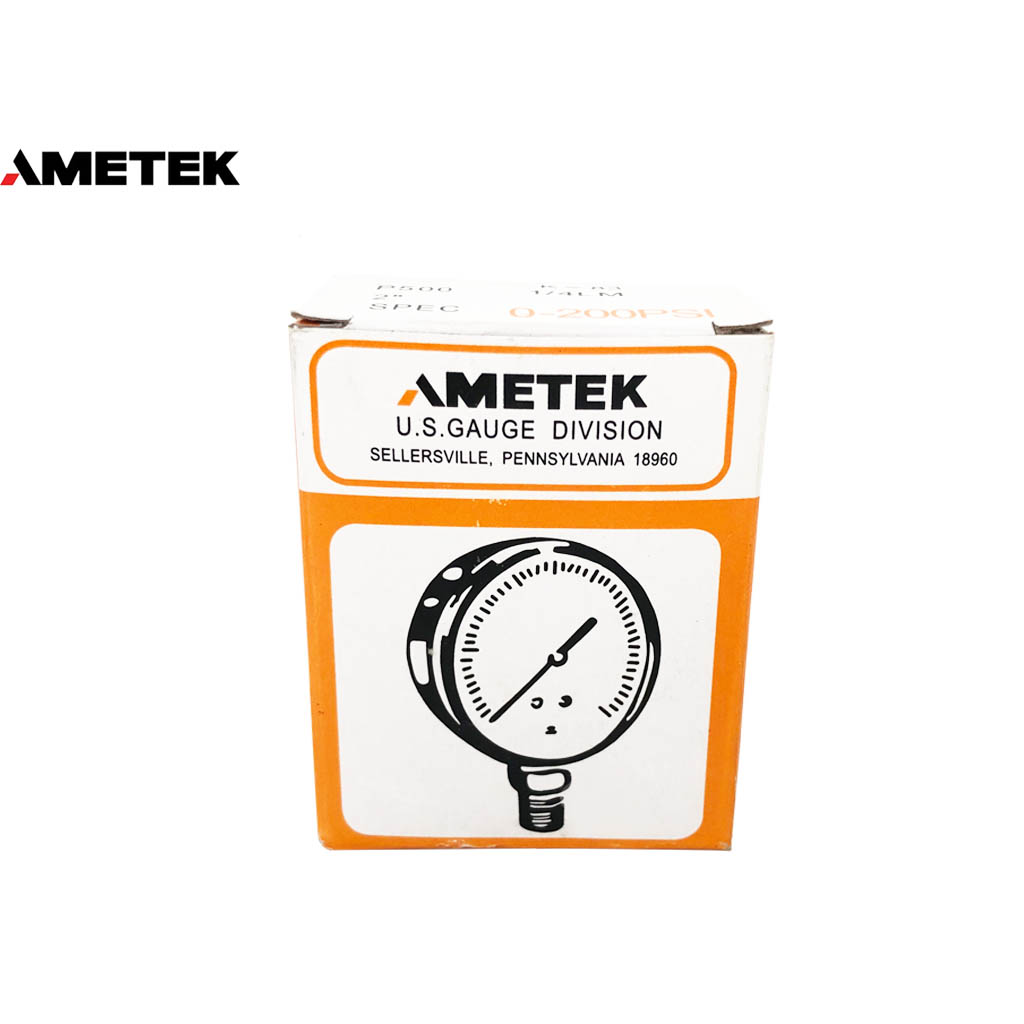 Ametek 200 PSI Air Pressure Gauge Dual Scale for Compressor Water Pump ...
