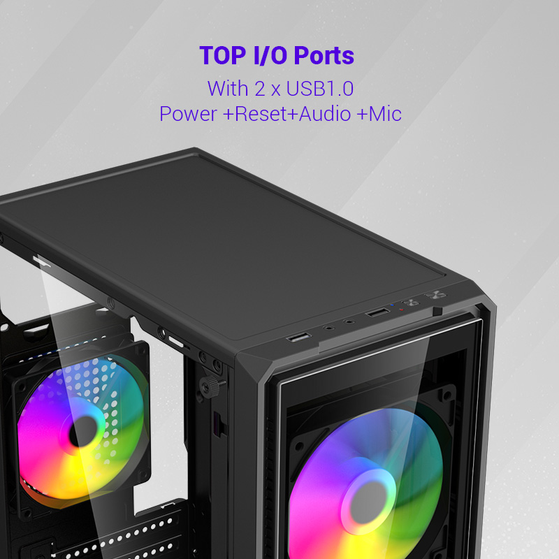 Esgaming CA02M Micro ATX Gaming Pc Case With Tempered Glass Black ...