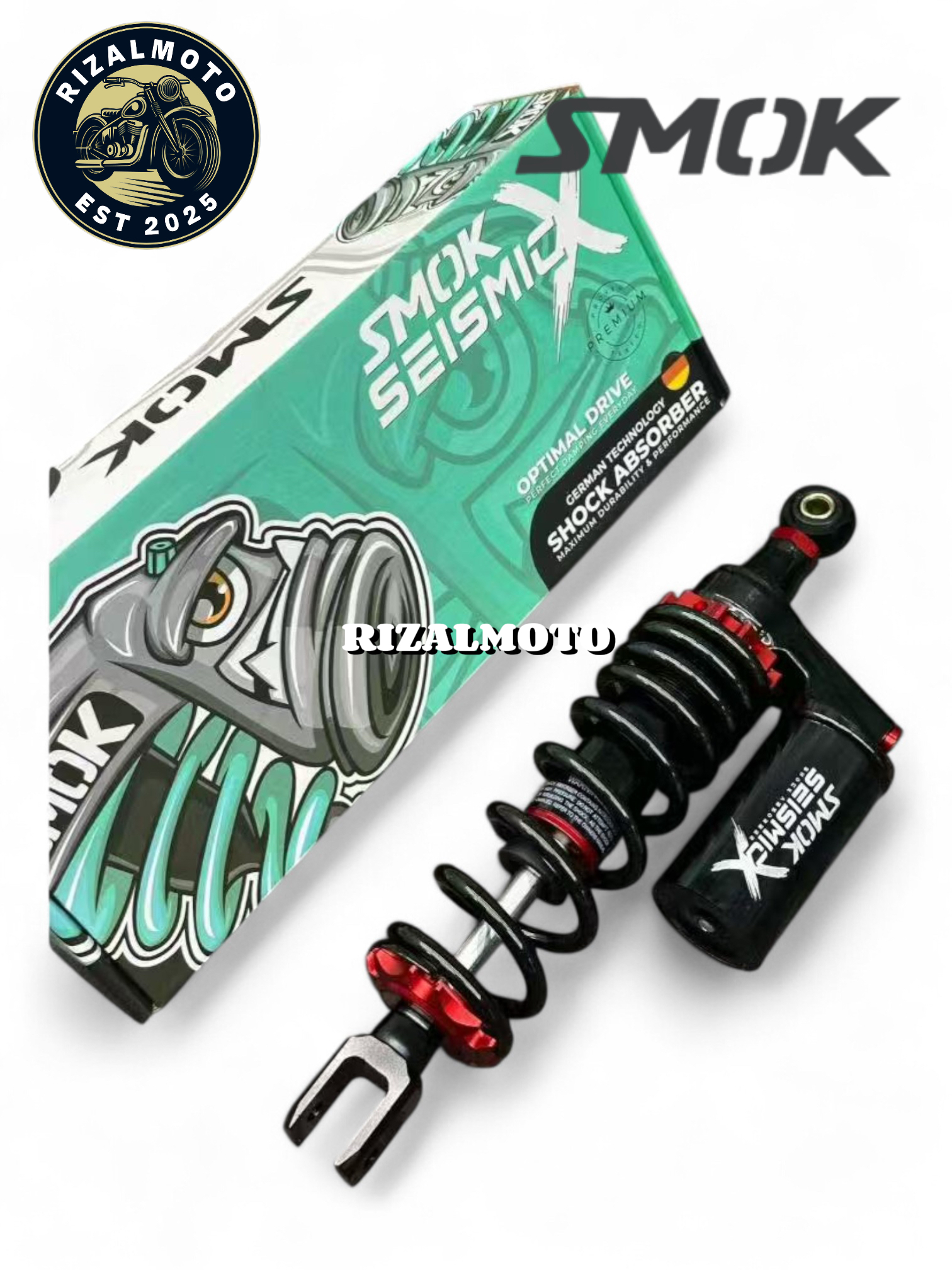 SMOK SEISMICX REAR SHOCK BLACK / SILVER SERIES MIO SPORTY / MIO I 125 ...
