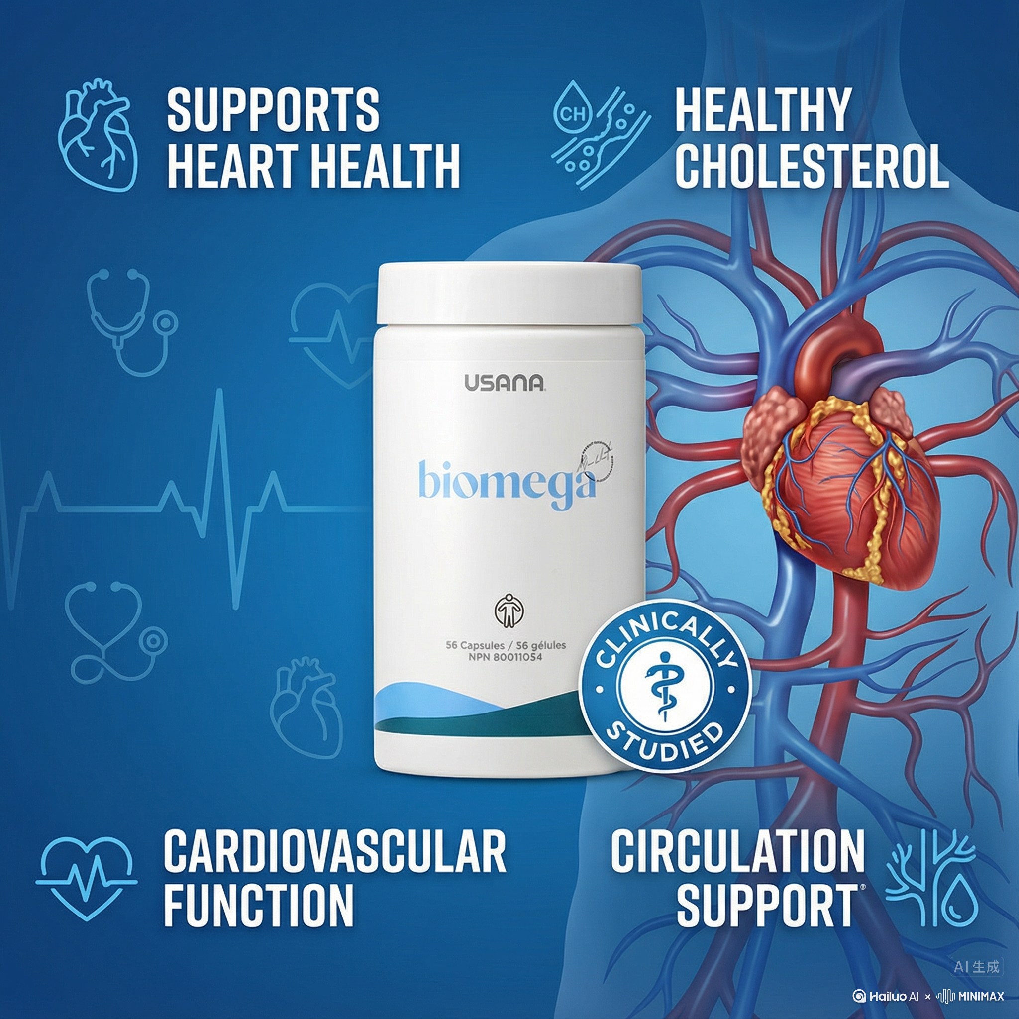 USANA Biomega Fish Oil Supplement Omega-3 EPA DHA Vitamin D 56 Gelcaps ...