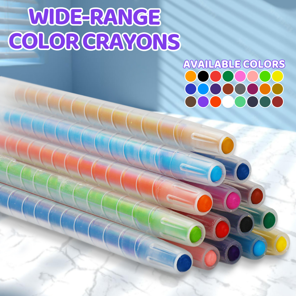 FCI Twistable Crayons Set 8/12/18/24 Colors –No Sharpen, Smooth ...