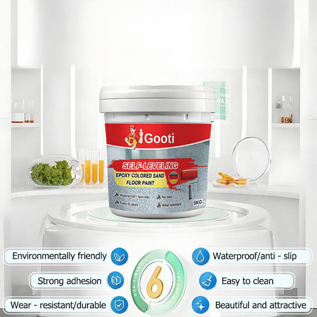 【COD】5KG High Gloss Epoxy Colored Sand Floor Paint Self-Leveling ...