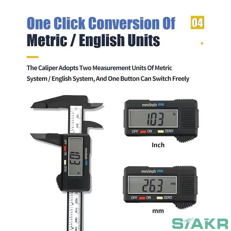 150mm Electronic Digital Caliper Ruler Carbon Fiber Composite Vernier ...