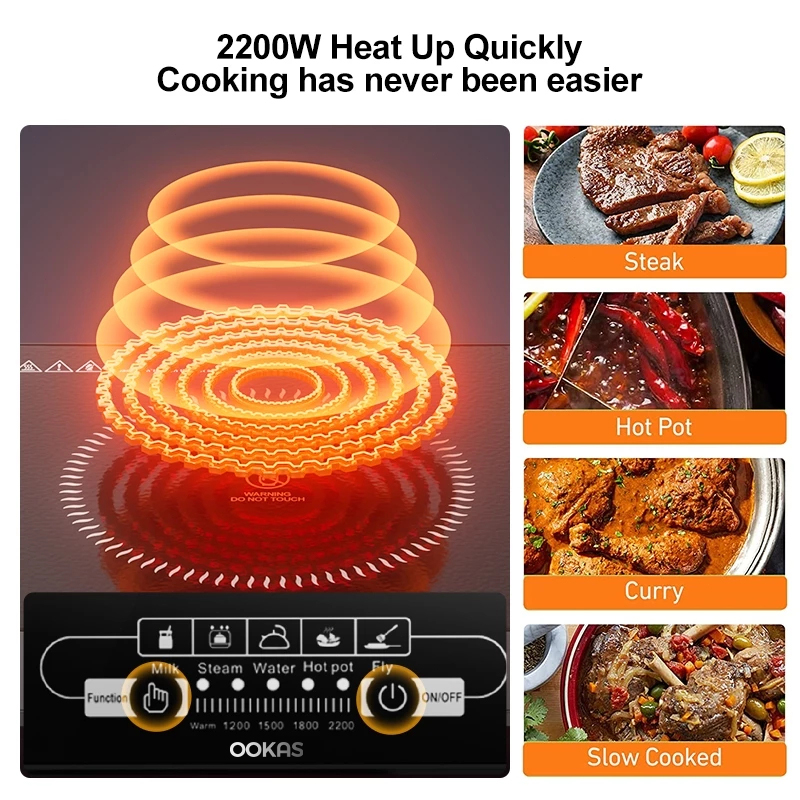 OOKAS Multifunction Inverter Induction Cooker High Power 2200W Energy ...