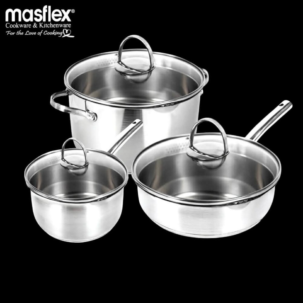 Masflex 6 Piece Stellar Premium Stainless Steel Cookware Set | Shopee ...