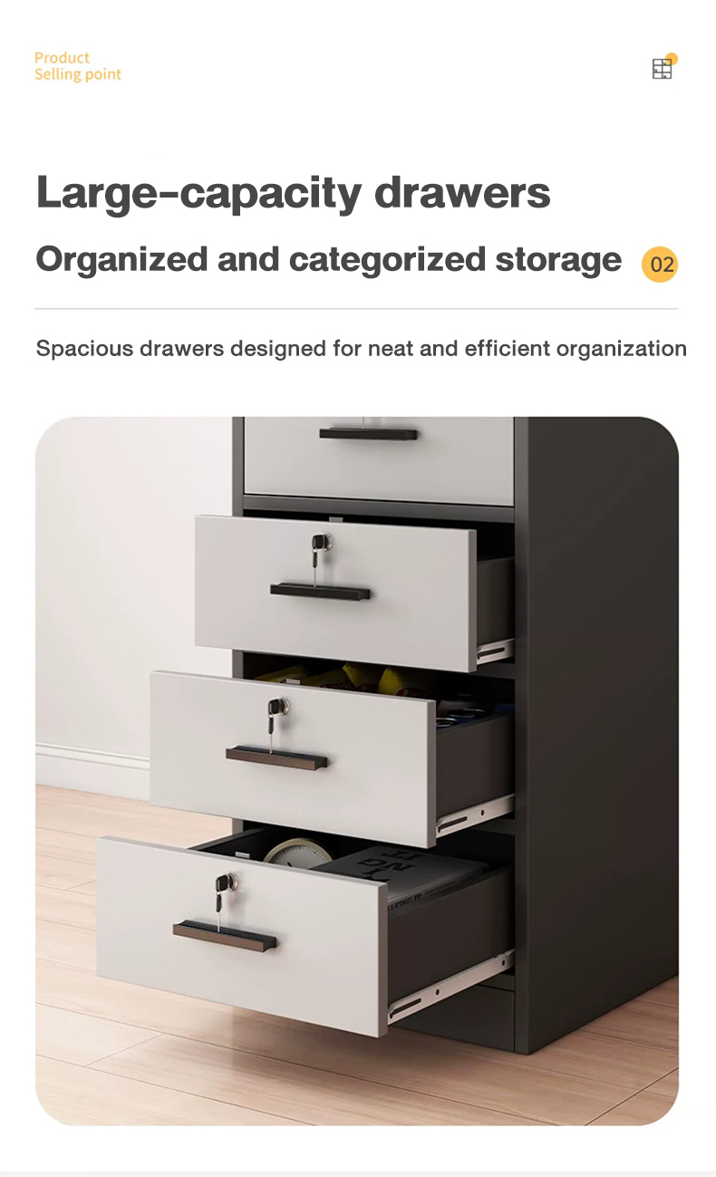 【COD】Office File Drawer Cabinet With Lock Metal Drawer Organizer Home ...