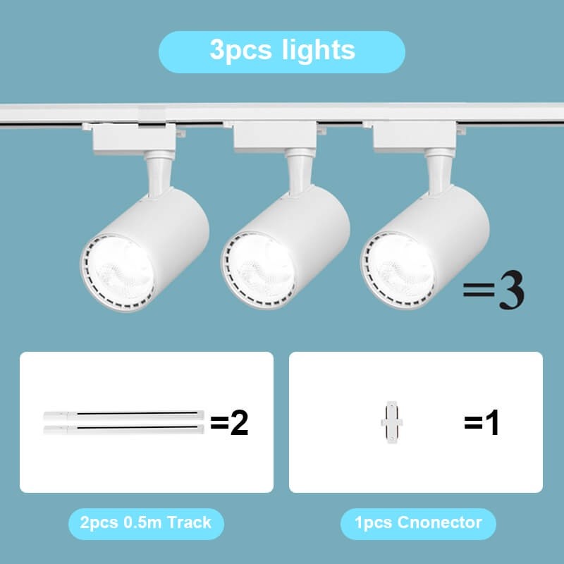 Tri color Track Light Set Led Spot Lights Track Rail Ceiling Spotlight ...