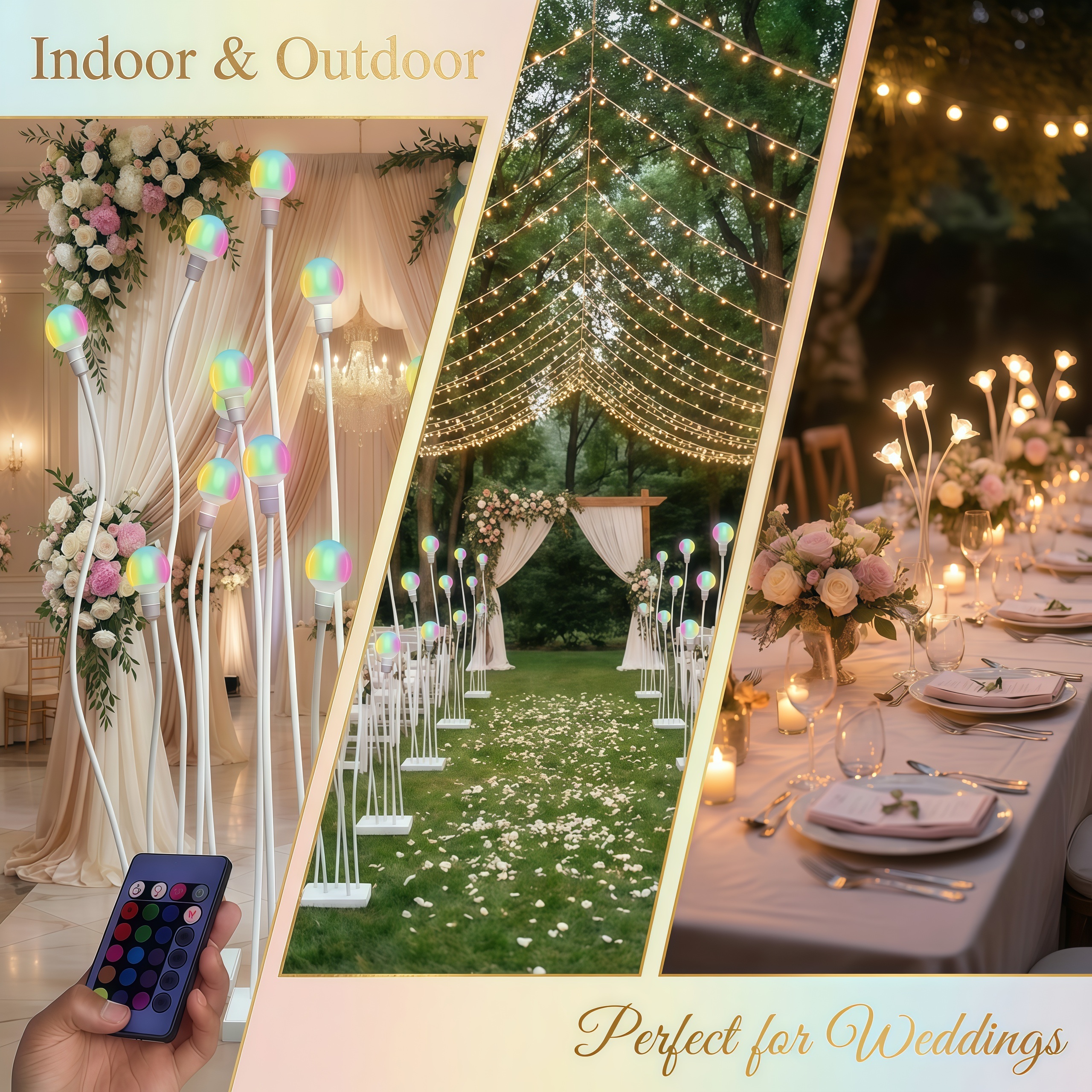 5-Head/set Wedding Aisle Lighting (with 5 Dimmable Light Bulb), 12 ...