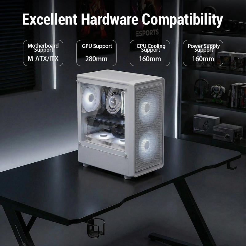 Esgaming BP06 Gaming Computer Case With Tempered Glass Panel Micro ATX ...