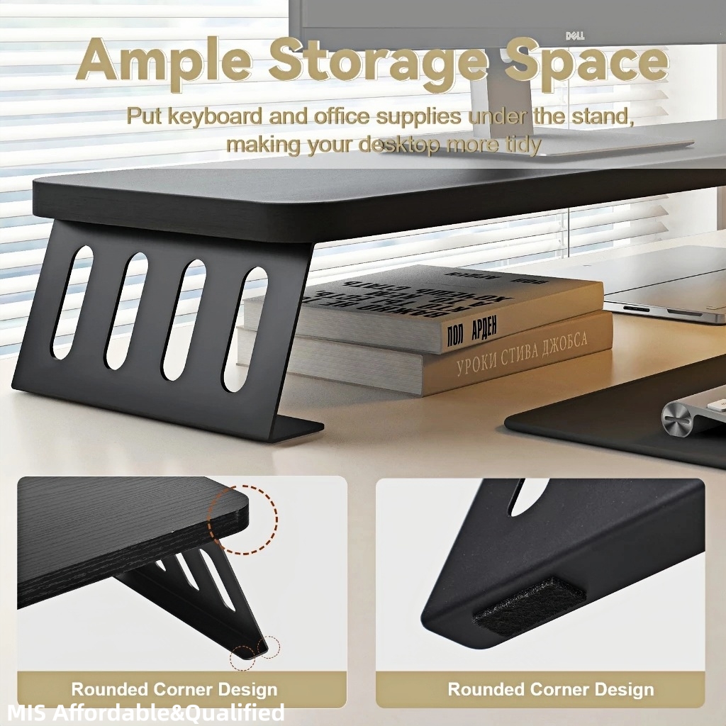 Multifunctional Wooden & Carbon Steel Monitor Stand with Storage ...