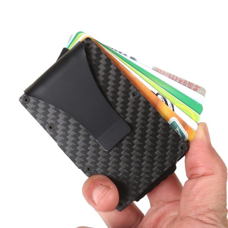 Slim RFID Blocking Carbon FiberCredit Card Holder Money Clip | Shopee ...
