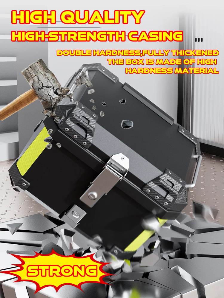 Motorcycle trunk helmet box universal 45L large capacity Hard Plastic ...