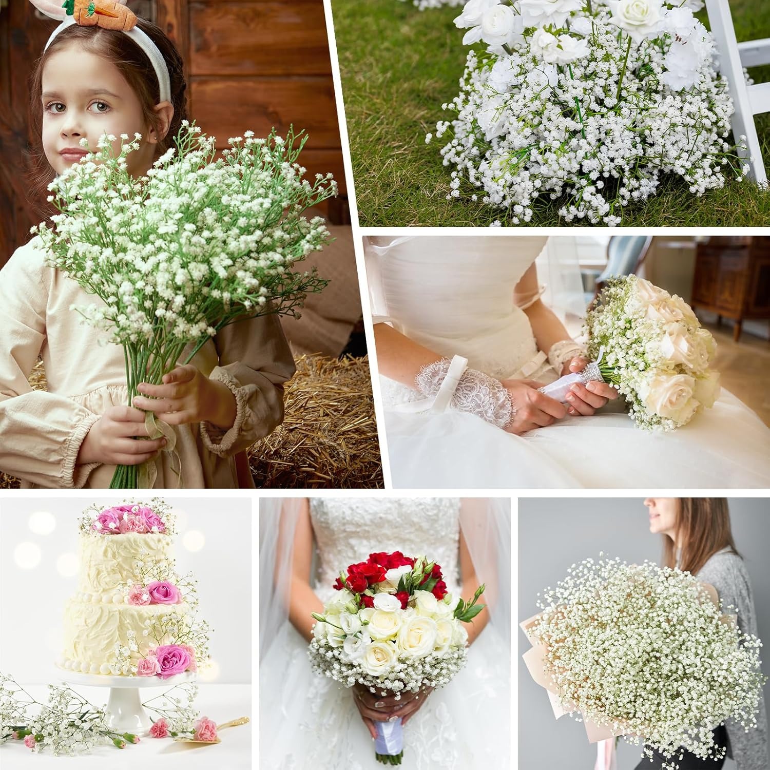 12Pcs Gypsophila Artificial Flowers Wedding DlY Bouquet Decoration ...