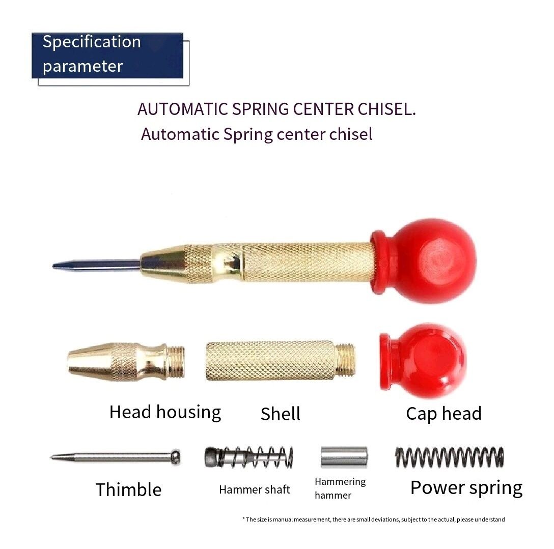 Spring-Loaded Automatic Center Punch Marker for Metal & Wood Projects ...