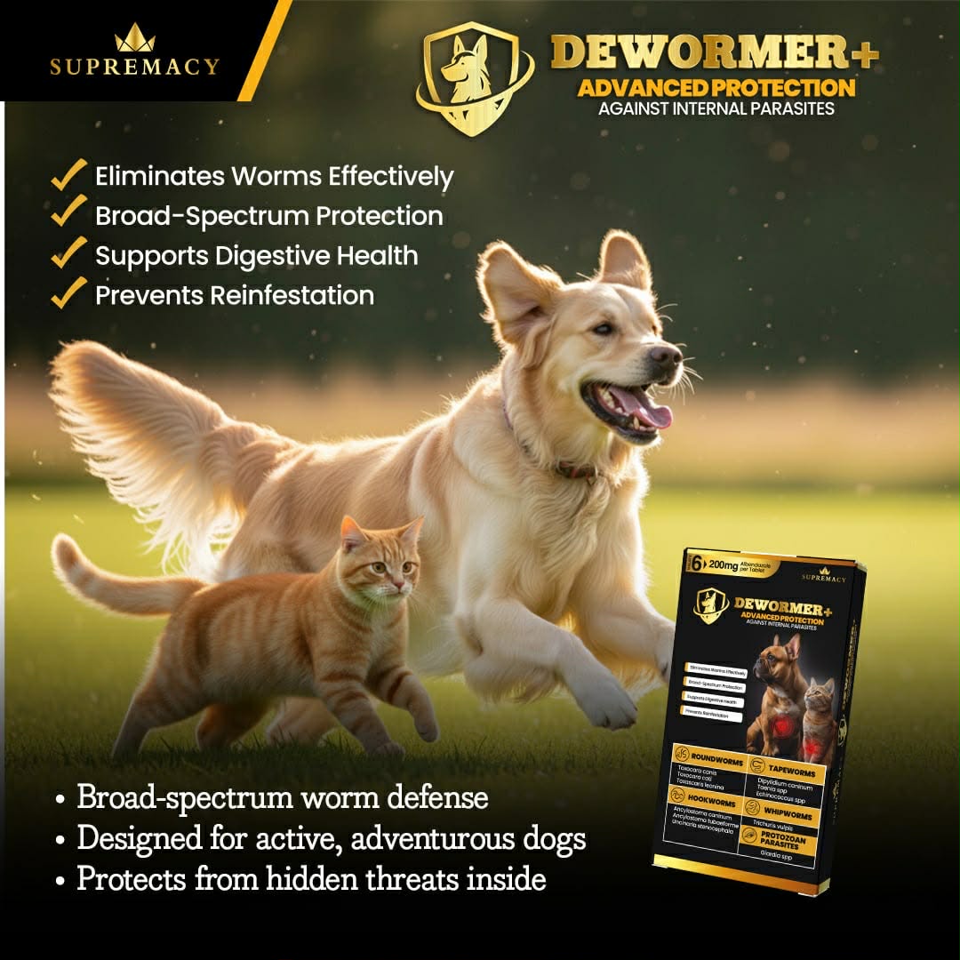 Supremacy Dewormer+ Chewable Tablets for Dogs & Cats– Eliminates ...