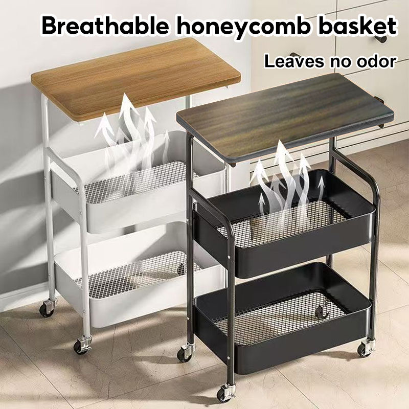 Rules Metal Trolley Cart Organizer 3-Tier Moving Rack Organizer Utility ...