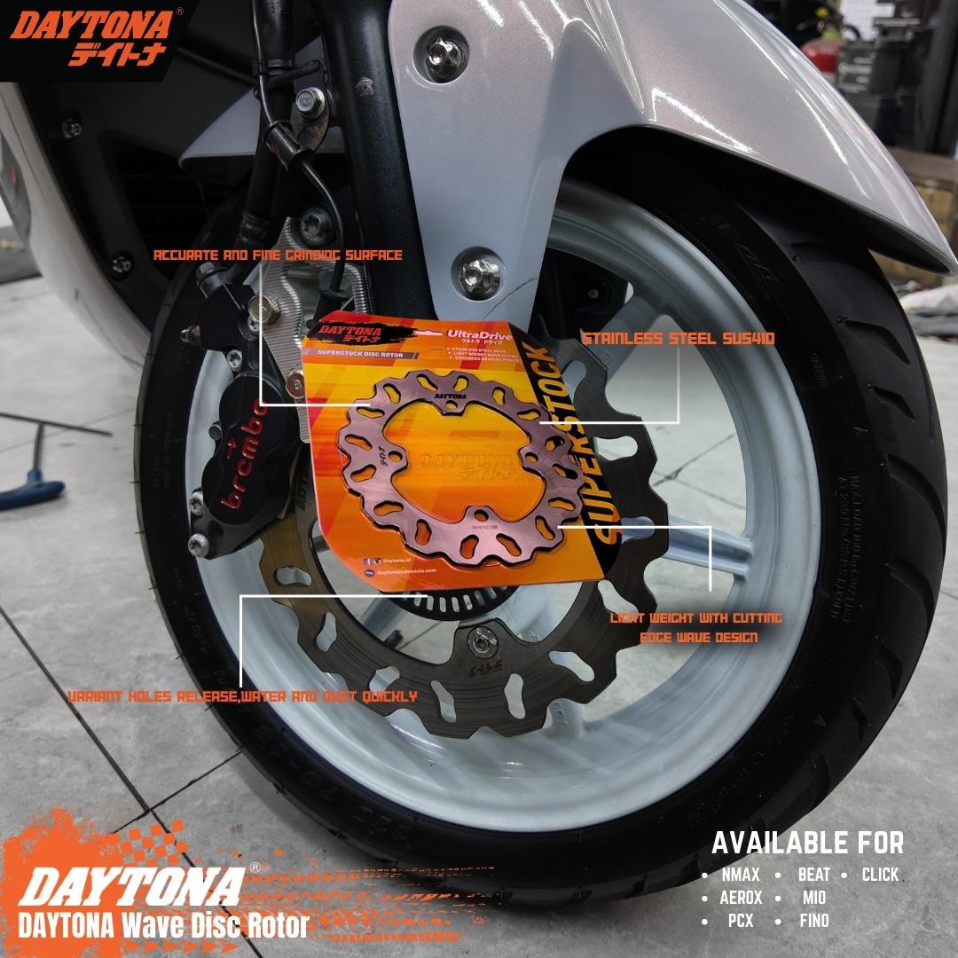 DAYTONA Wave Disc Rotor (Front) 230 x 4T, 3-HOLES N-Max V1, N-Max V2 ...