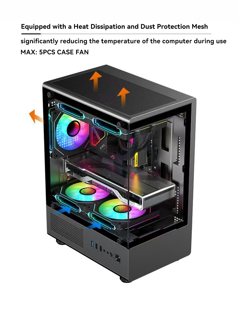 Inplay Openview V300 PC Case With Tempered Glass Mid-Tower M-ATX ...