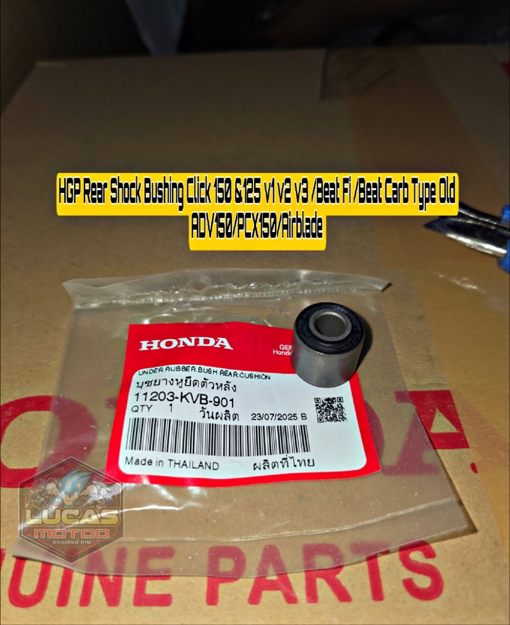 Rear Shock Bushing Click 125 150 v1 v2/ Beat Fi v1 v2/ Beat Carb Pcx ...