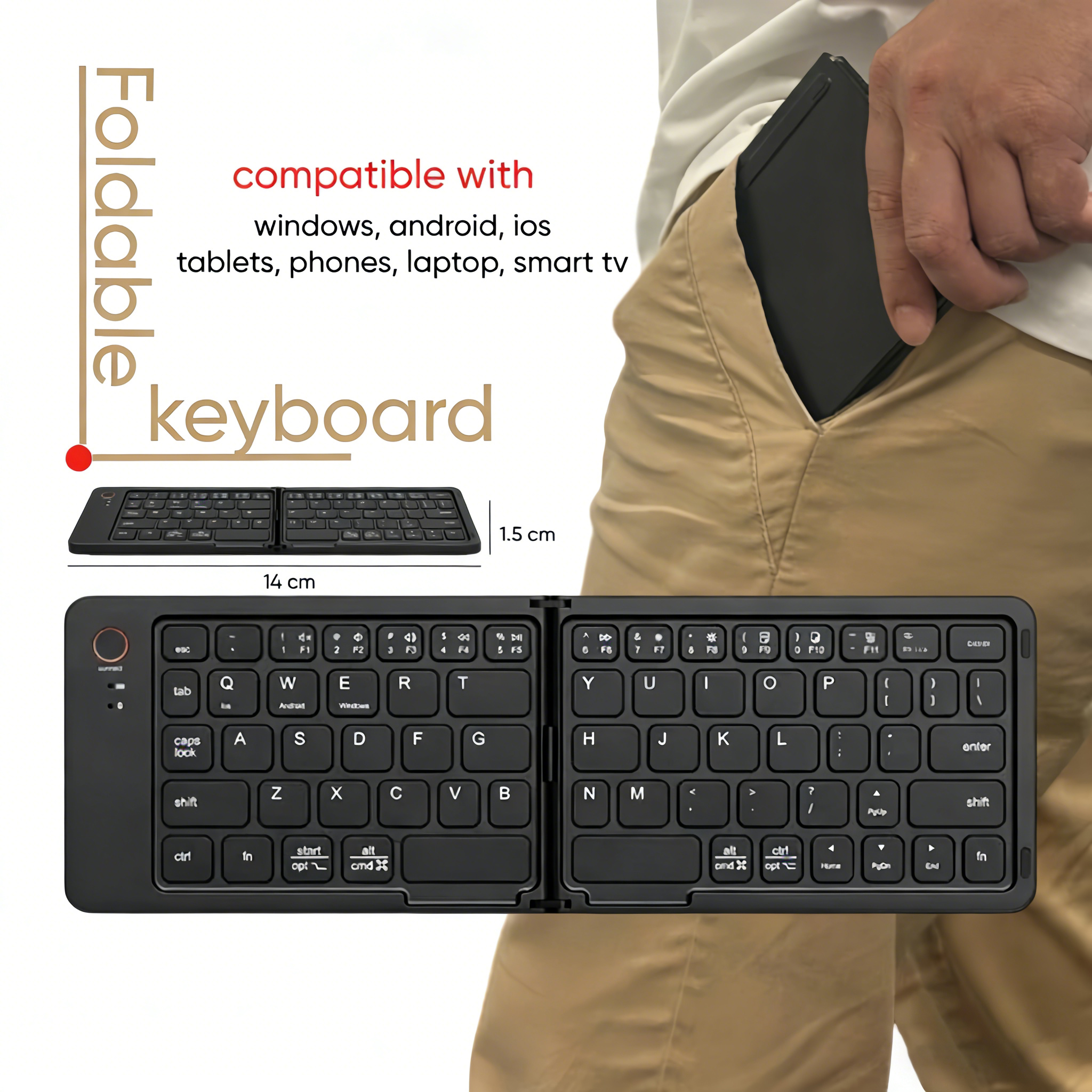 IQUNIX Foldable rechargeable wireless keyboard compatible with iOS ...