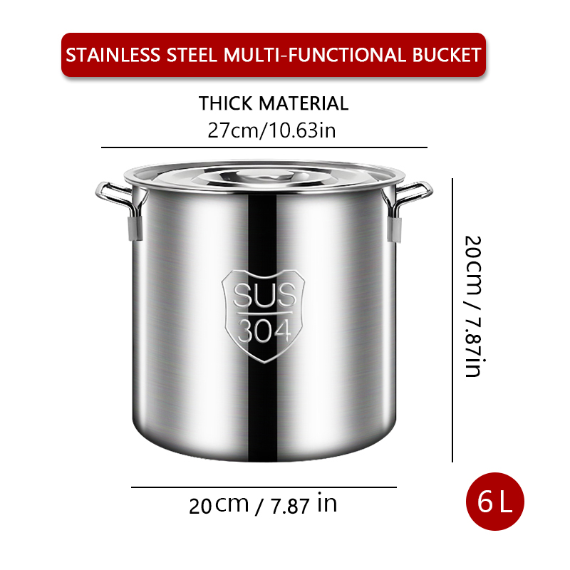 BLUEQZ Soup bucket for induction cooker Stainless kitchen Deep food ...