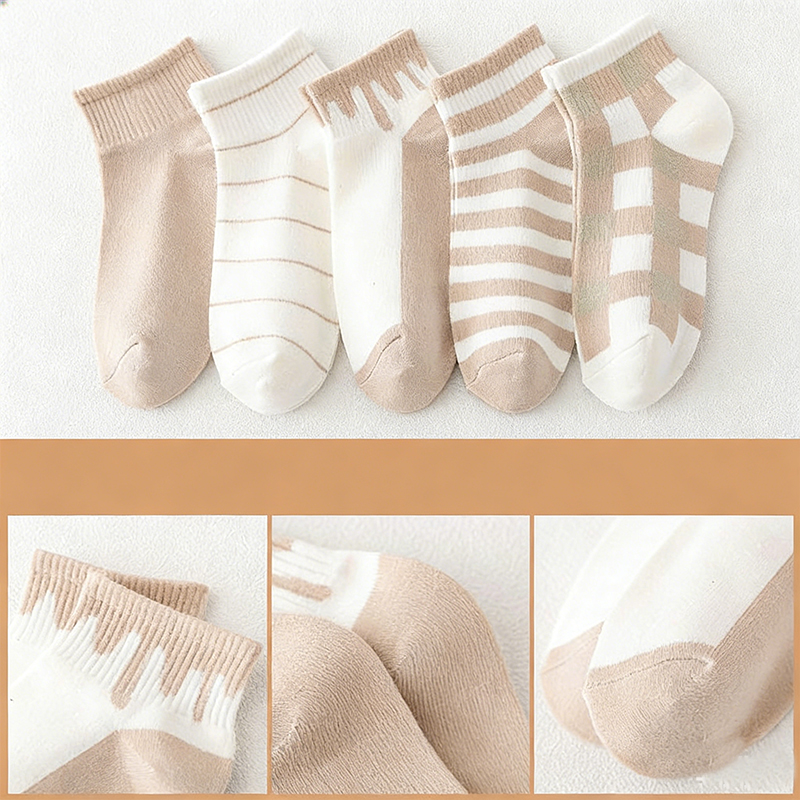 5/10Pairs Women's Cotton Sport Running Ankle Socks Korean Cute Thin ...
