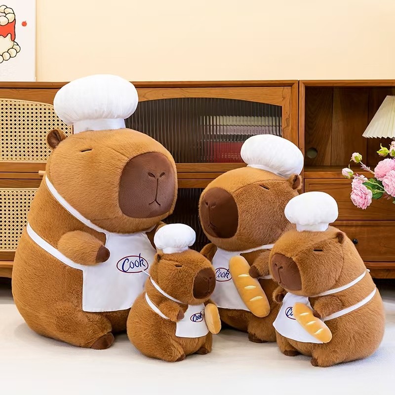 35/45/60CM Capybara Chef Plush Doll Bread Capybara Kawaii Soft Toy For ...