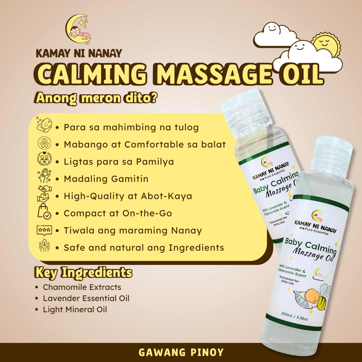 Kamay ni Nanay Baby Calming Massage Oil Care for Babies 100ml Fast ...