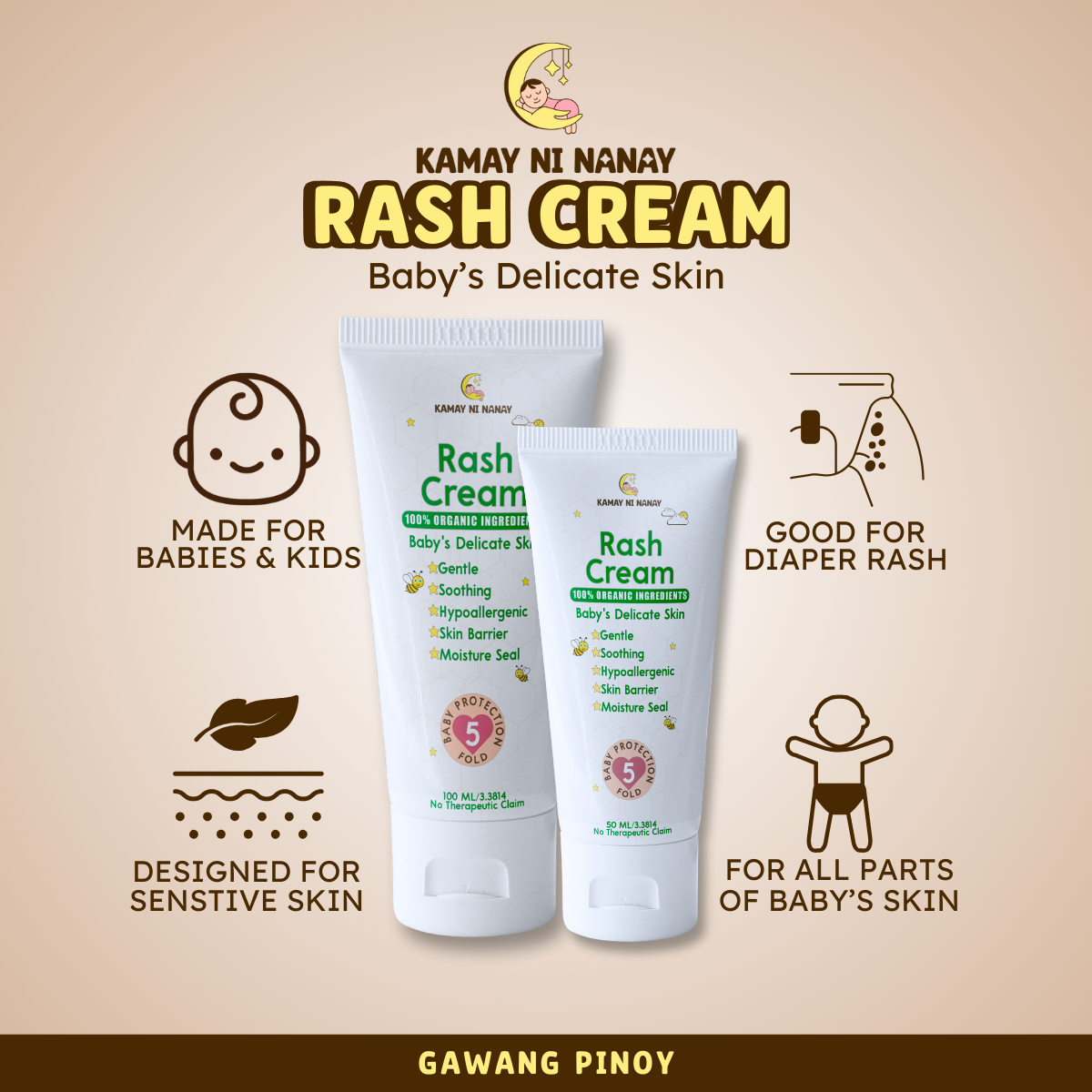 Kamay ni Nanay Calming Oil & Rash Cream for Babies Care & Anti Rashes ...