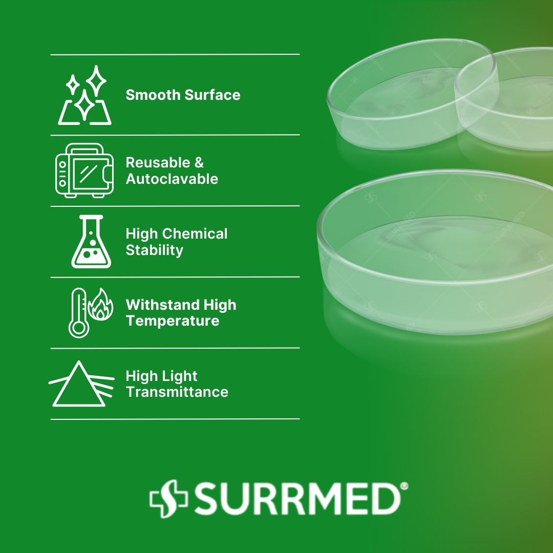 SURRMED Petri Dish Plastic or Glass Laboratory Culture Plate for ...