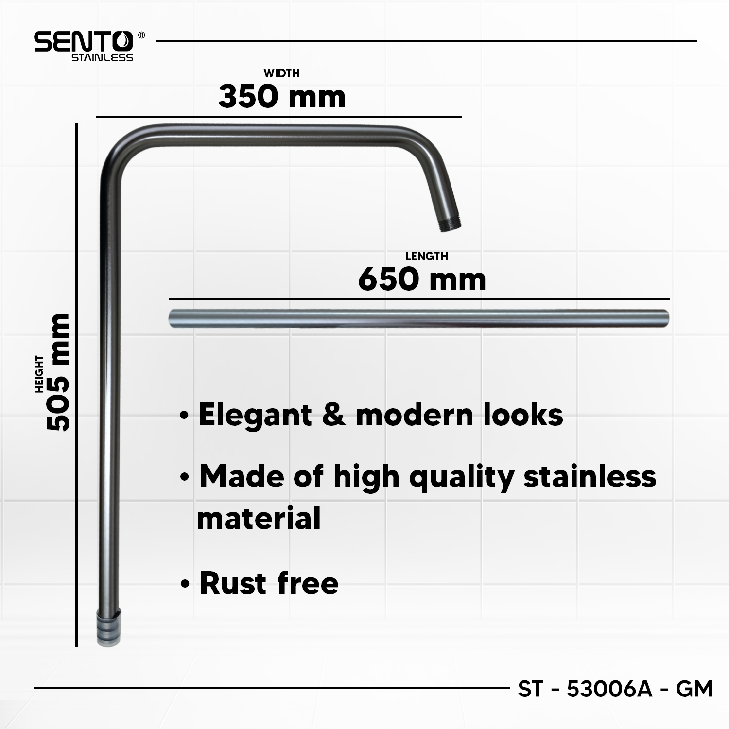 SENTO Luxury Shower Set Circle Head Hot and Cold Gun Metal ST-53006A-GM ...