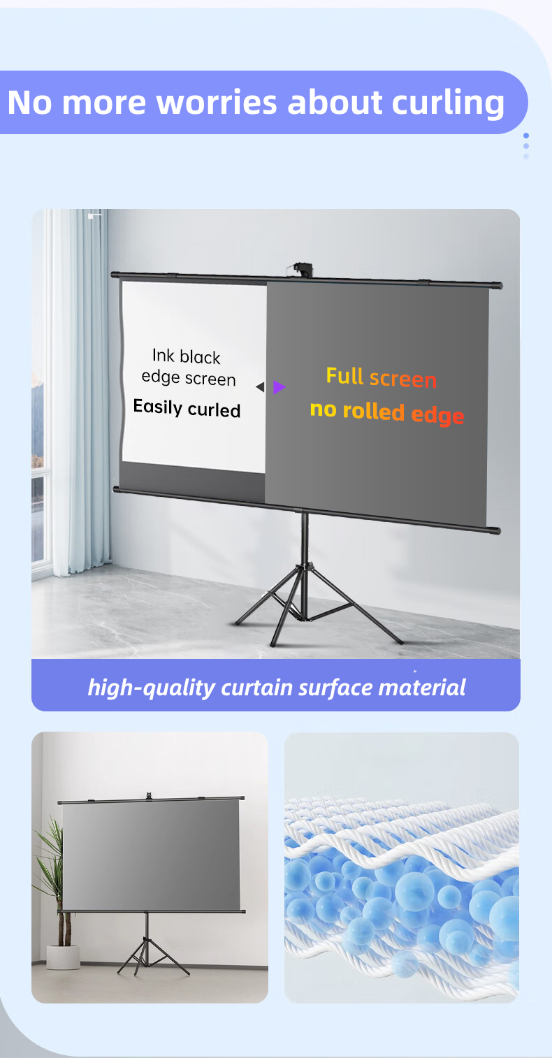MODOFO Anti-light Projector Screen 84/100 Inch 16:9 Screen Pull Down ...