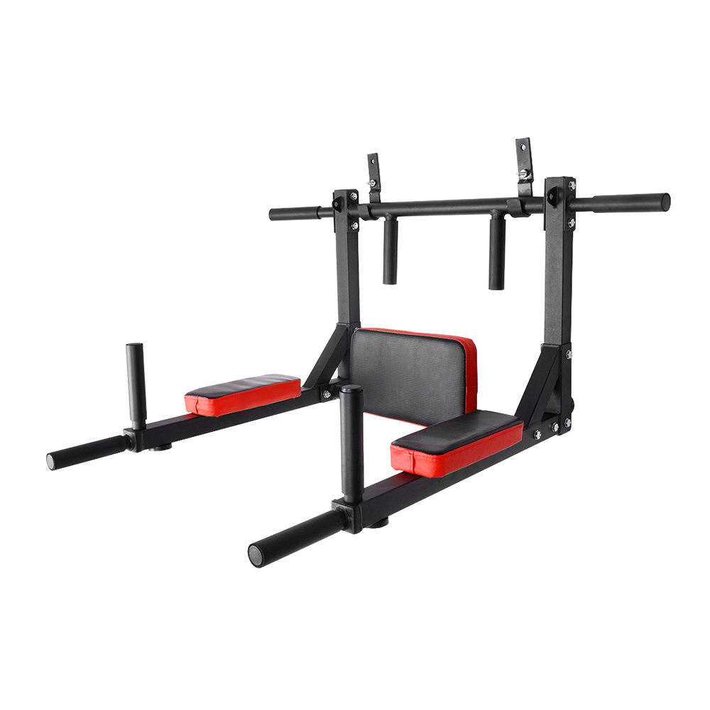 9-in-1 Wall-Mounted Pull-Up Bar - Heavy-Duty Dip Rack for Back Arm Core ...