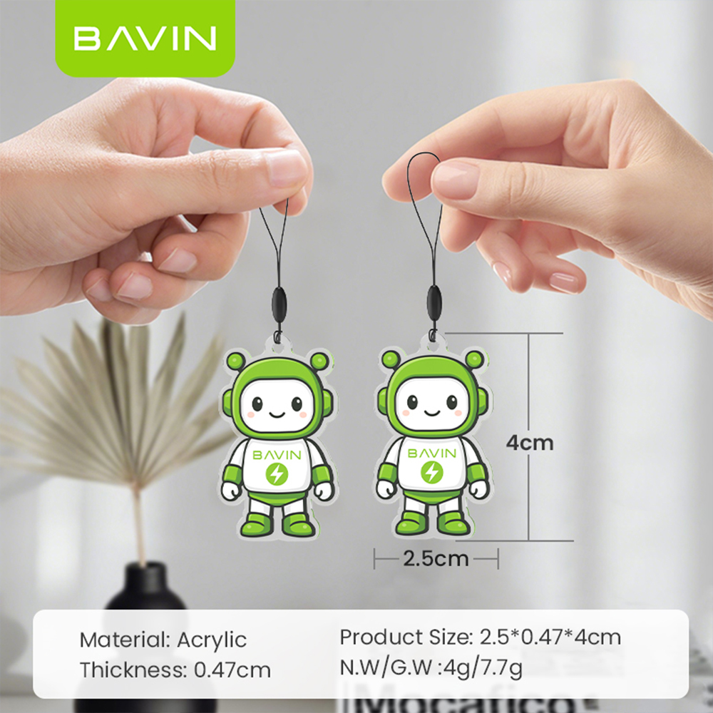 BAVIN Acrylic Transparent Robot Design Pendant Keychain Cute Accessory ...
