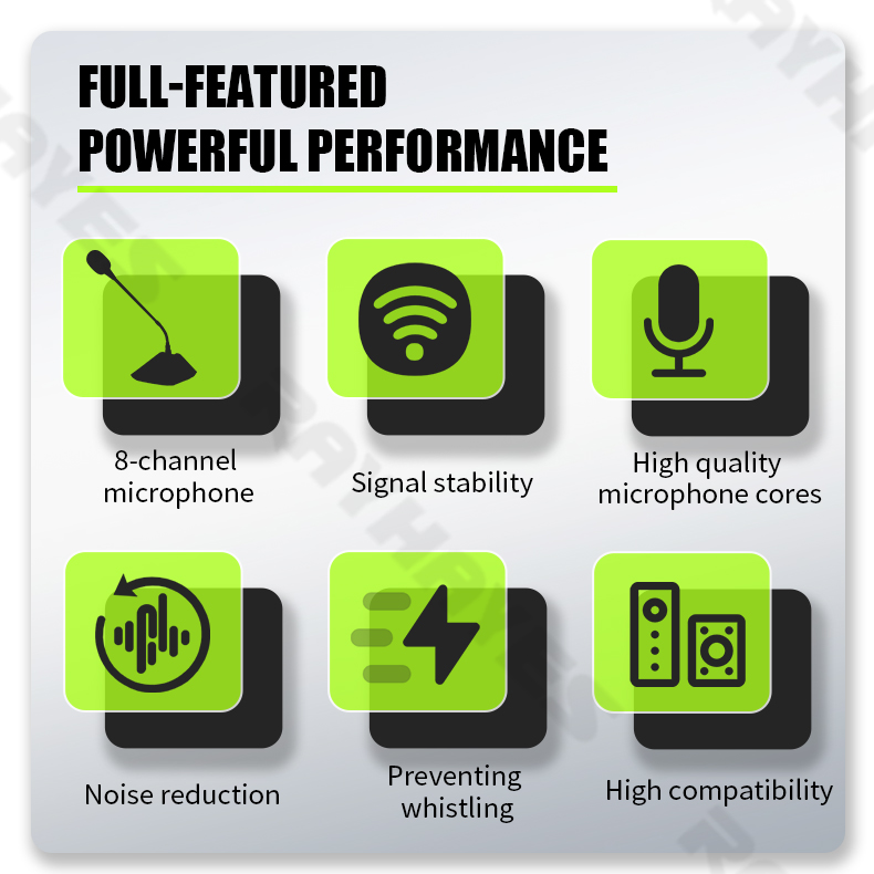 RAYHAYES Wireless Microphone Gooseneck Conference Microphone Desktop ...