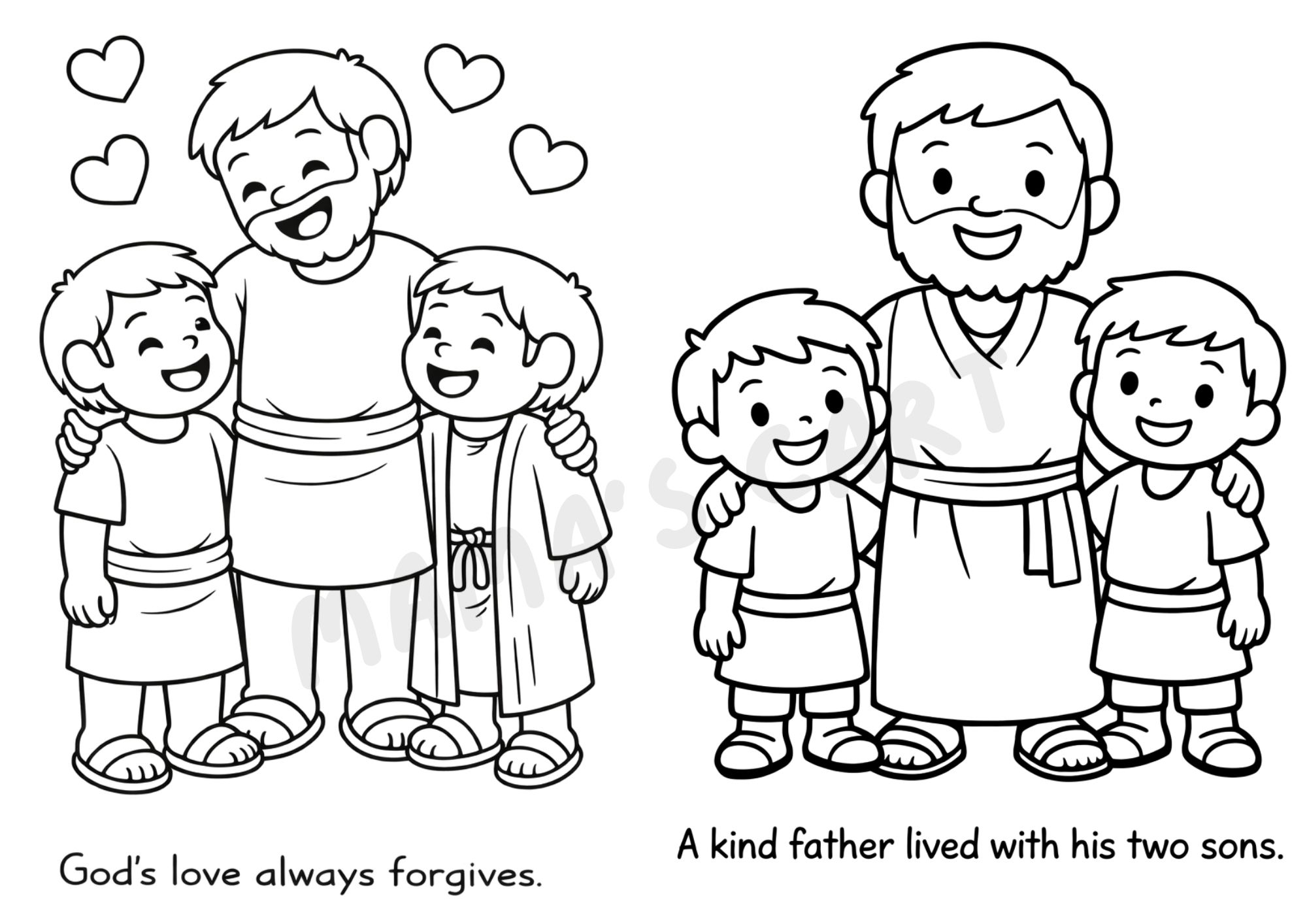 The Prodigal Son Coloring Bible Coloring Book for Kids with FREE ...