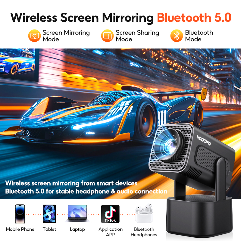 MODOFO S500 Mini Projector with Speaker 4K Portable Projector Android ...