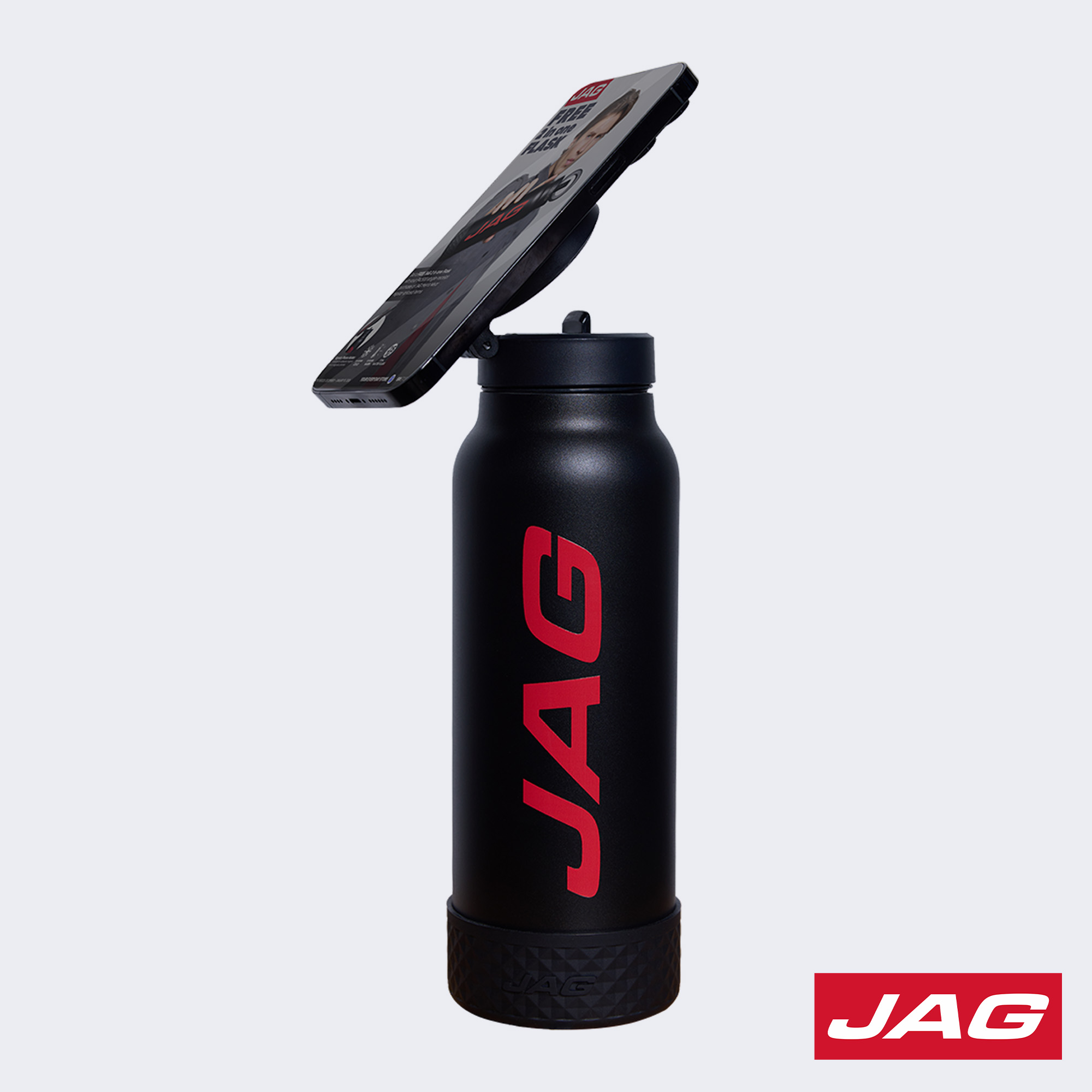 Jag 2-in-1 Magnetic Black Stainless Steel Flask – Branded Insulated ...