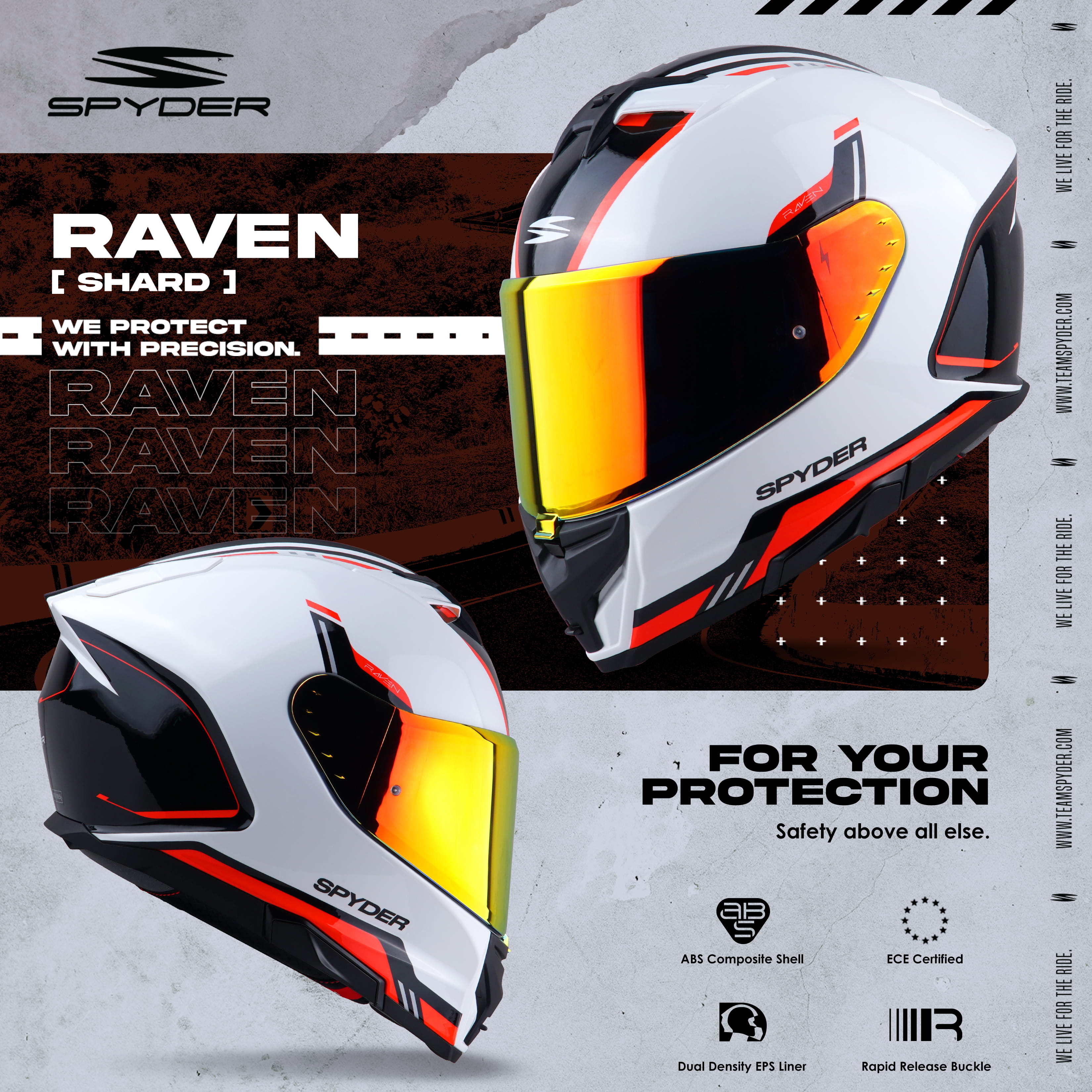 NEW RELEASE | Spyder RAVEN GD SHARD S1 Full Face Dual Visor Motorcycle ...