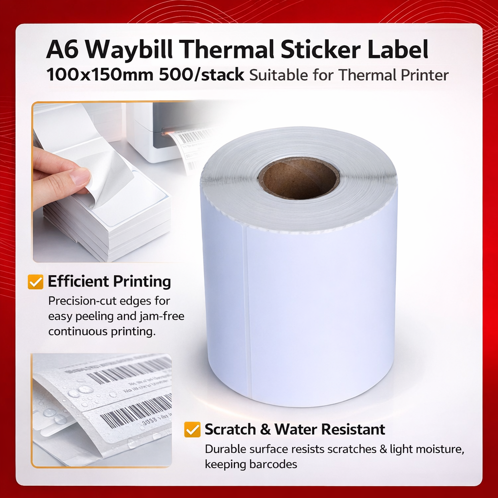 A6 waybill thermal sticker label 100x150mm 500/stack suitable for ...