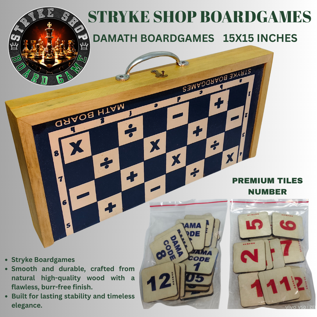 Chess Board Tournament Medium, Petite, Kliene, Malengke, Scrabble, Math ...