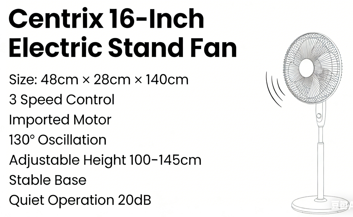 【BUY1 TAKE1】Centrix 16" Floor standing electric fan |65W | High speed ...