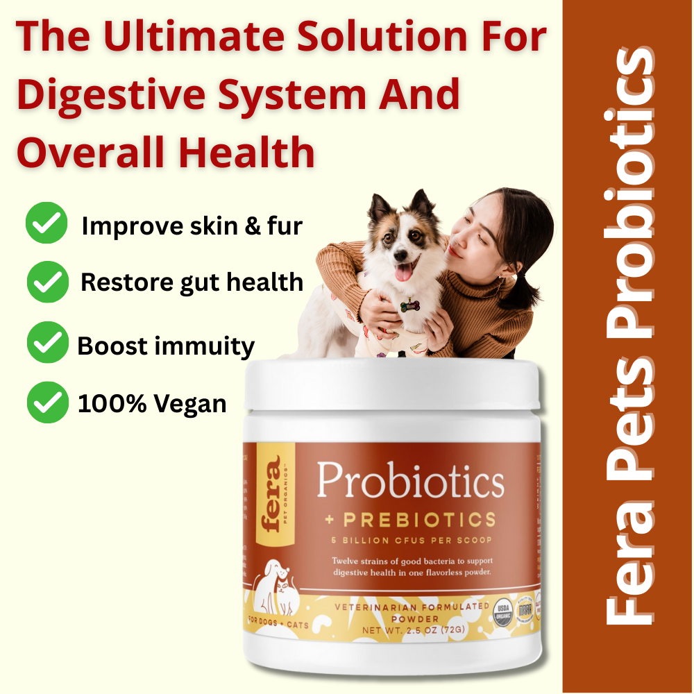 Fera Pets Probiotics & Prebiotics for Dogs & Cats – 12 Strains ...
