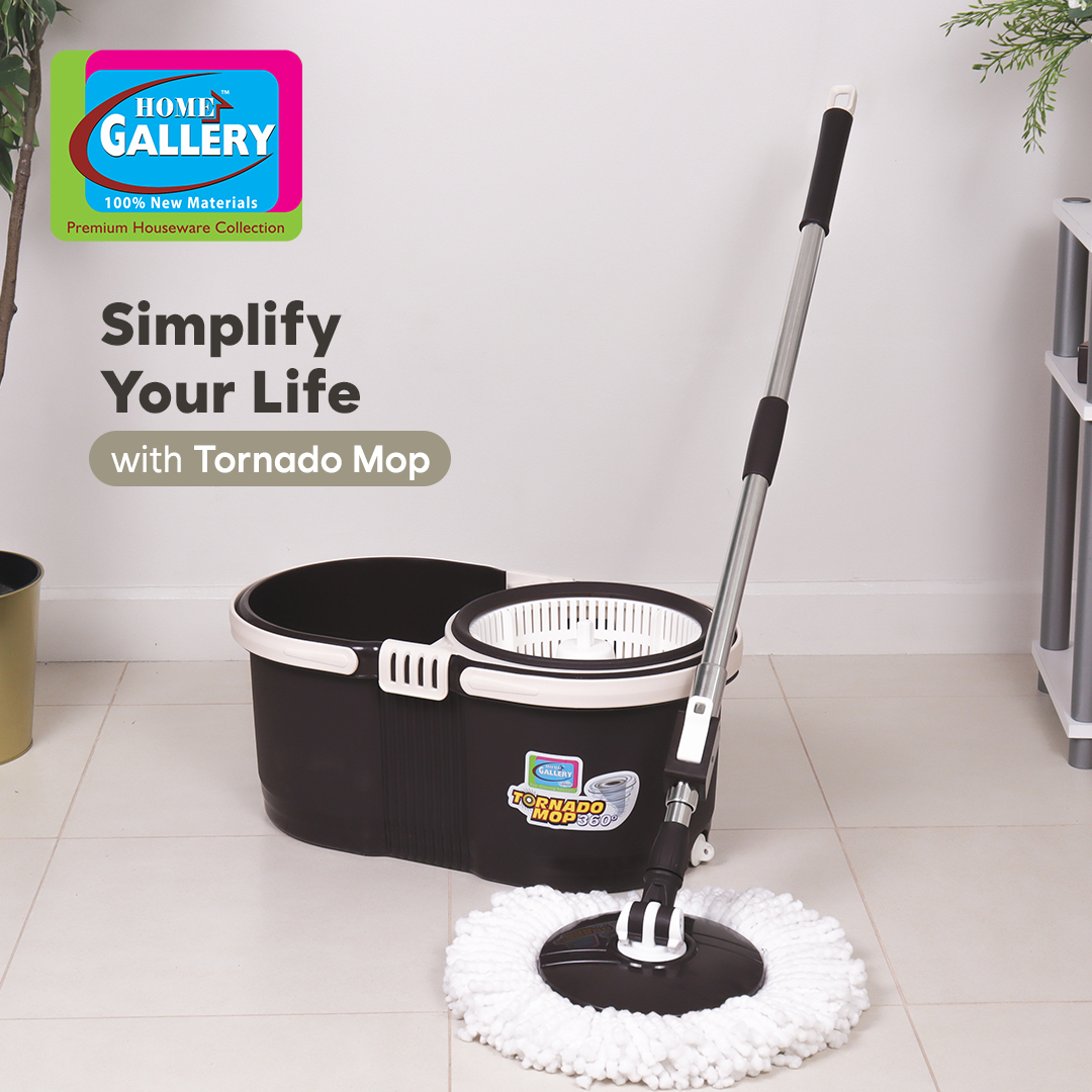 Home Gallery Detachable Dryer Tornado Mop & Spin Dry Bucket w/ 1 ...