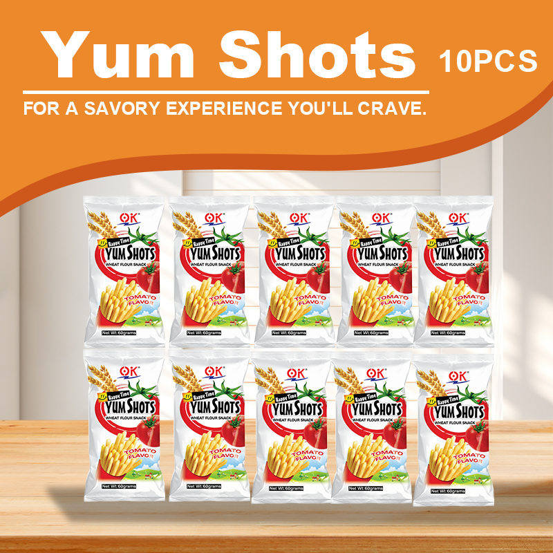 Yum Shots Tomato Flavor Snack 60gram - Delicious and Healthy Crunchy ...