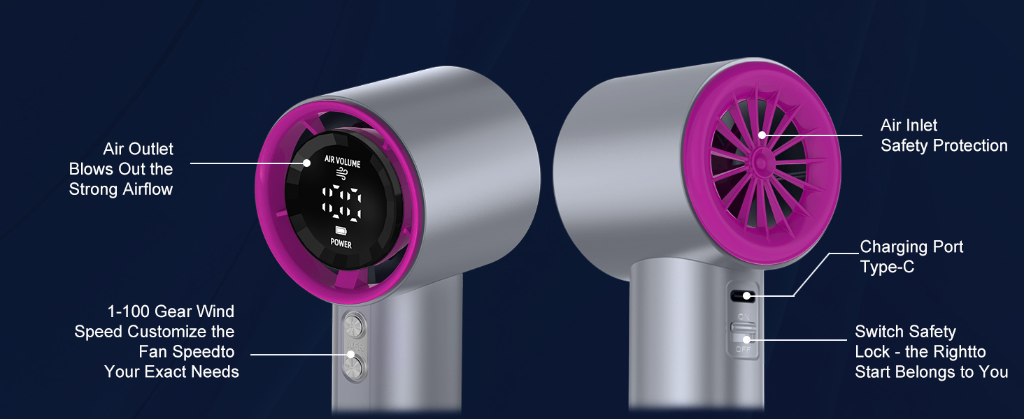 【80%OFF】Handheld portable fan travel fan turbo electric jet strong wind fan mini 4000mAh fan ...